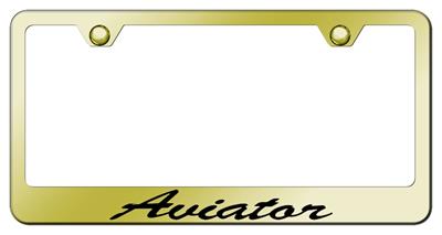 Automotive Gold License Plate Frame - Gold Stainless Steel - LFSAVIEG ...