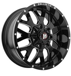 Ballistic Wheels 853 Tank - 20 x 9 Gloss Black With Natural Accents ...