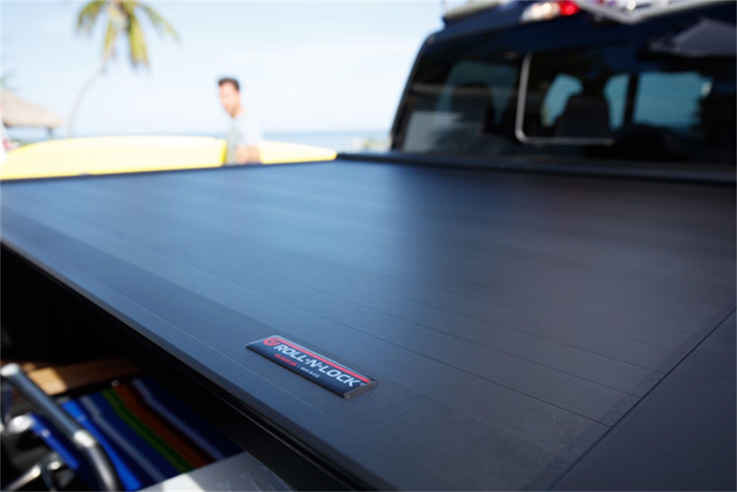 Roll-N-Lock Tonneau Cover Hard Power Retractable Black Powder Coated ...